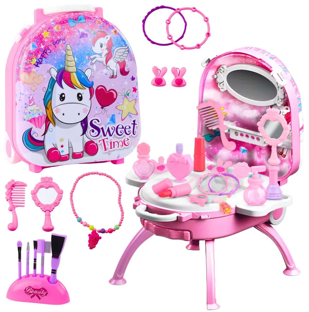 RKToys Toaletní stolek 2v1 v kufříku s doplňky Unicorn Sweet Time