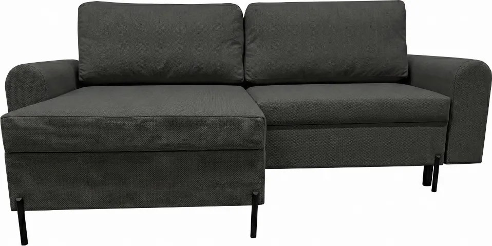 Rohová rozkládací sedací souprava do L PORTINE, 245 cm, s úložným prostorem Roh pohovky: Levý roh, Barva látky Sawana: Krémová (Sawana 01)