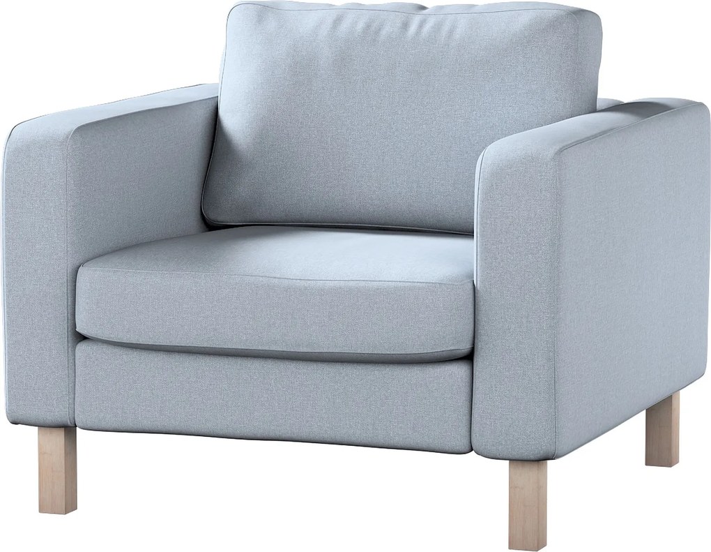 Potah na křeslo IKEA Karlstad, krátký barva modrá látka pletený vzor