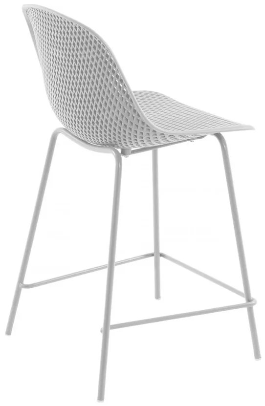 OnaDnes -20% Bílá plastová barová židle Kave Home Quinby 65 cm