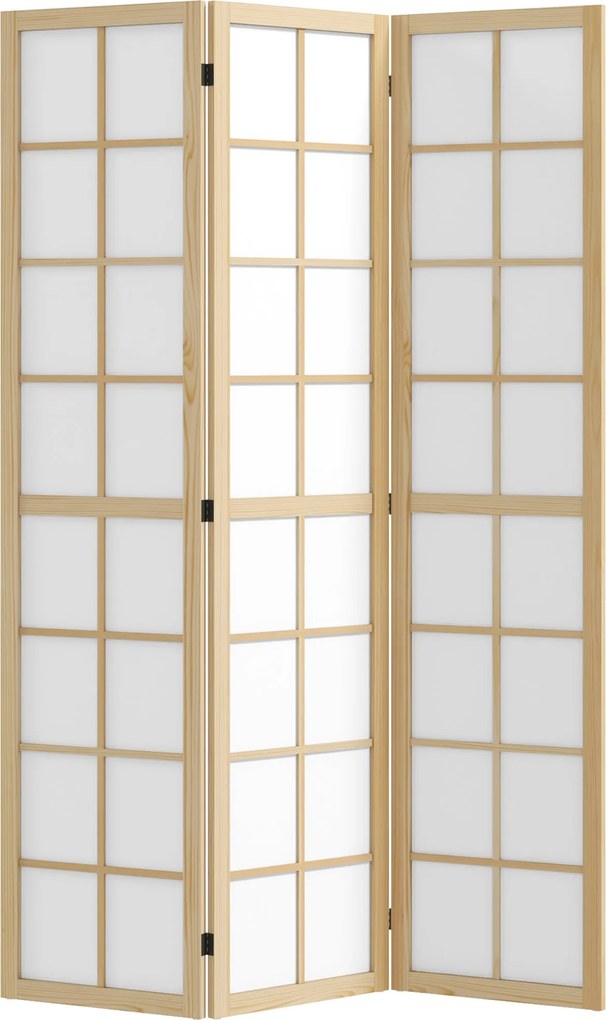 HOMCOM 3-panelový skládací paraván 120x170 cm - rozdělovač prostoru pro obývací pokoj, ložnici a kancelář z borového dřeva a bílý | Aosom