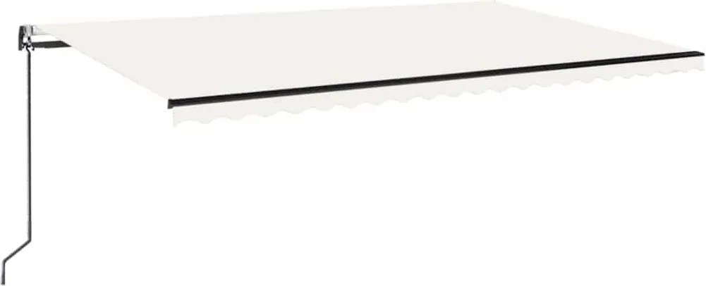 Automatická markýza LED a senzor větru 500 x 350 cm krémová 3069232