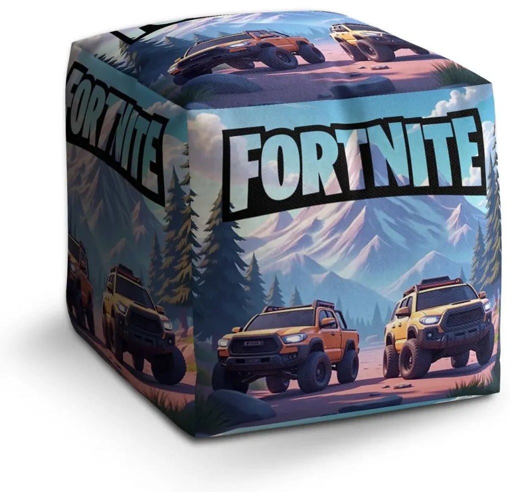 Sablio Taburet Cube FORTNITE Off-road auta: 40x40x40 cm