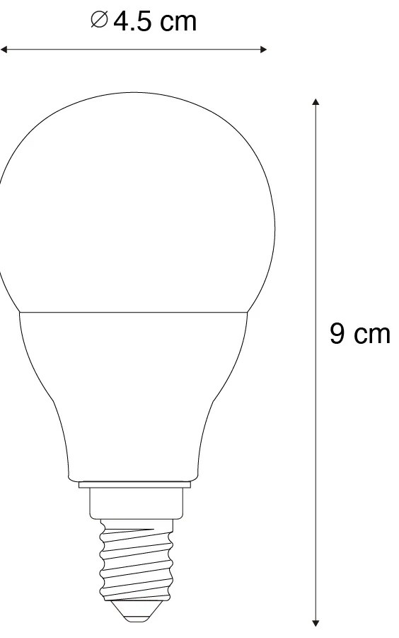 Chytrá stmívatelná LED žárovka E14 G45 opál 4,9 W 470 lm 2700-6500 K