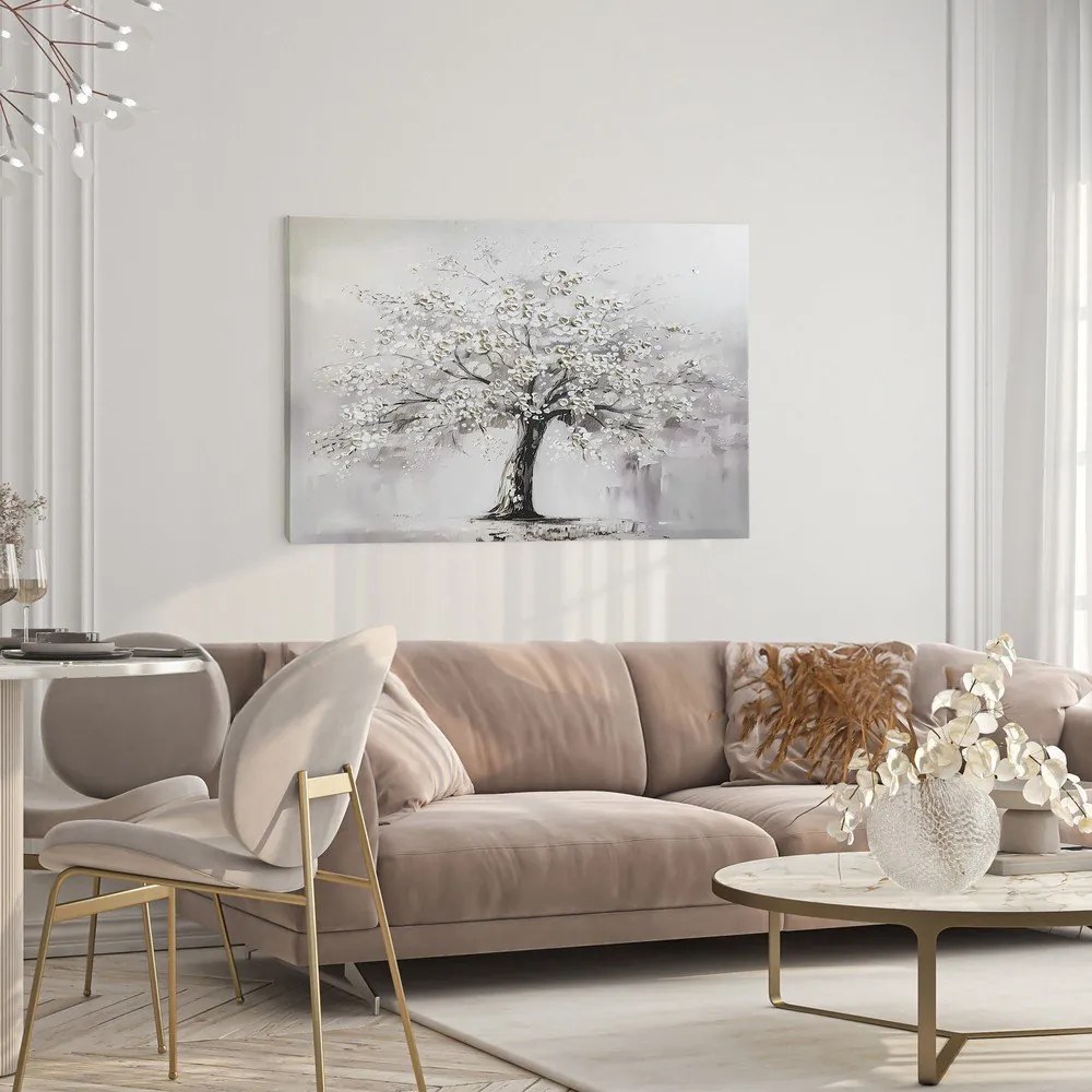 Obraz s ručně malovanými prvky 70x100 cm White Tree – Styler