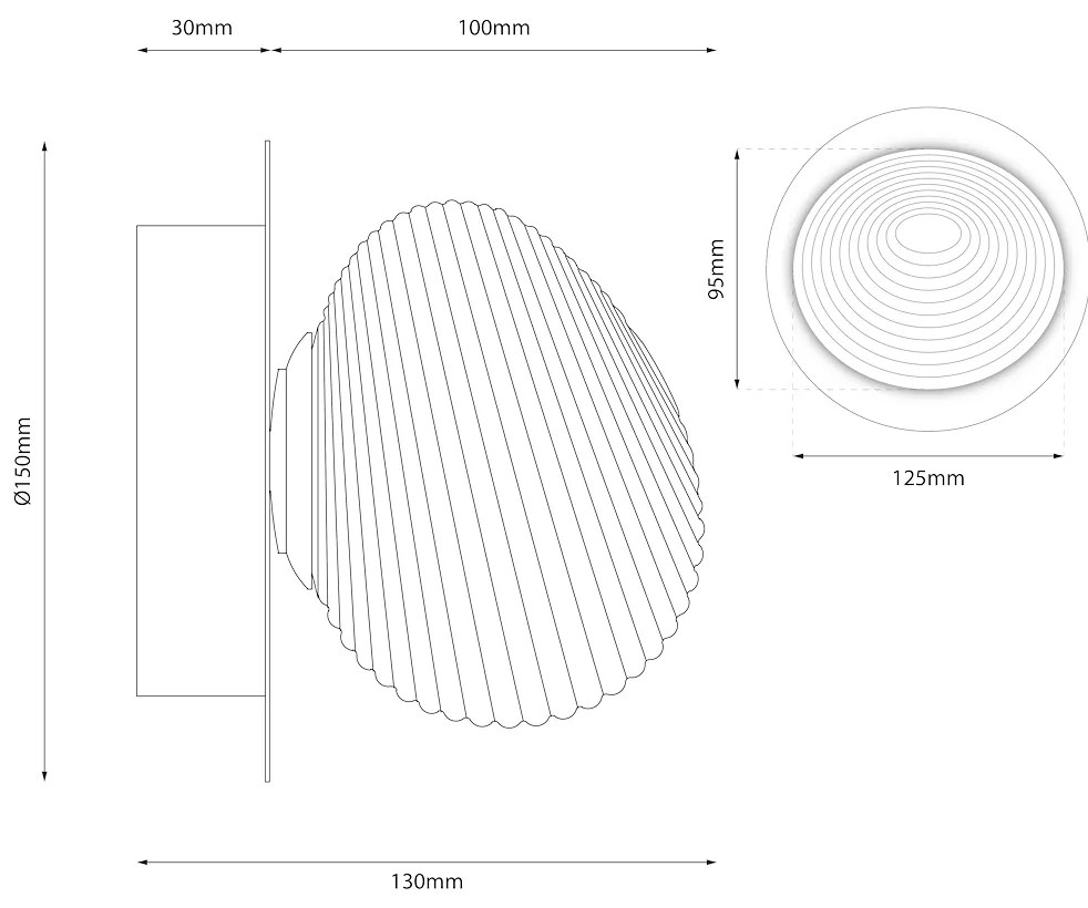 Nástěnné svítidlo Bolla, 1x jantarové skleněné stínítko, g