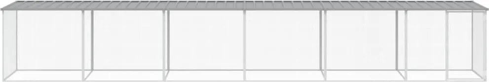 Klec pro kuřata se střechou světle šedá 603 x 98 x 90 cm ocel 3189056