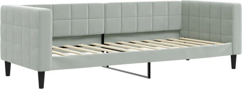 Válenda s přistýlkou a zásuvkami světle šedá 80 x 200 cm samet 3196756