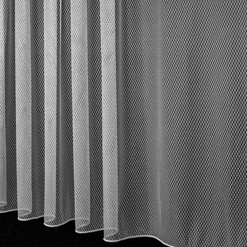 Rand žakárová záclona BAKLAVA 23/1043 hrubé káro, s olůvkem, bílá, výška 150cm (v metráži)