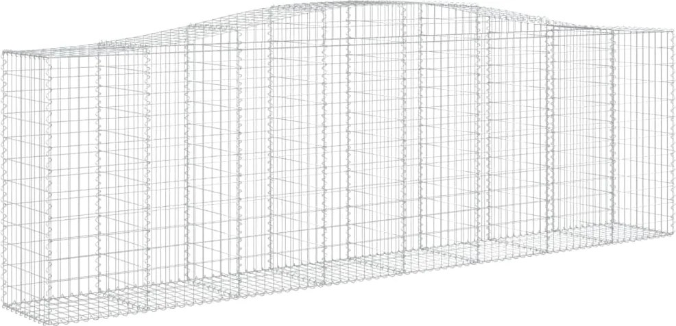 Klenuté gabionové koše 3 ks 400x50x120/140cm pozinkované železo 3145970