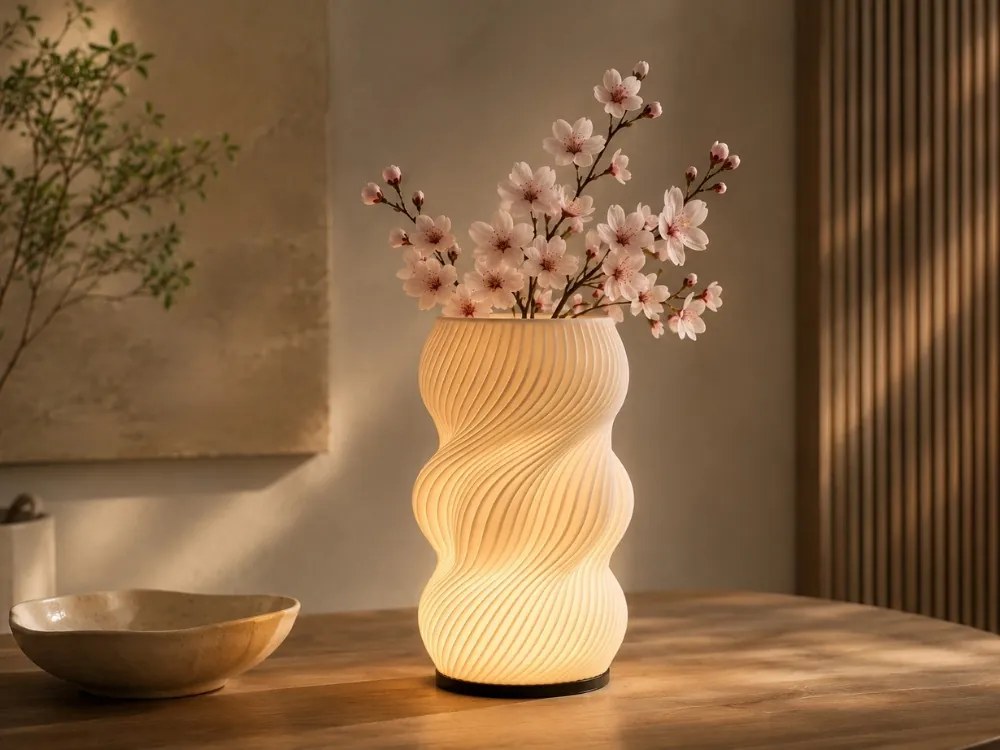 Verk Group Stolní lampy s vázou na květiny, dekorativní 2v1, led rgb, s dálkovým ovládáním