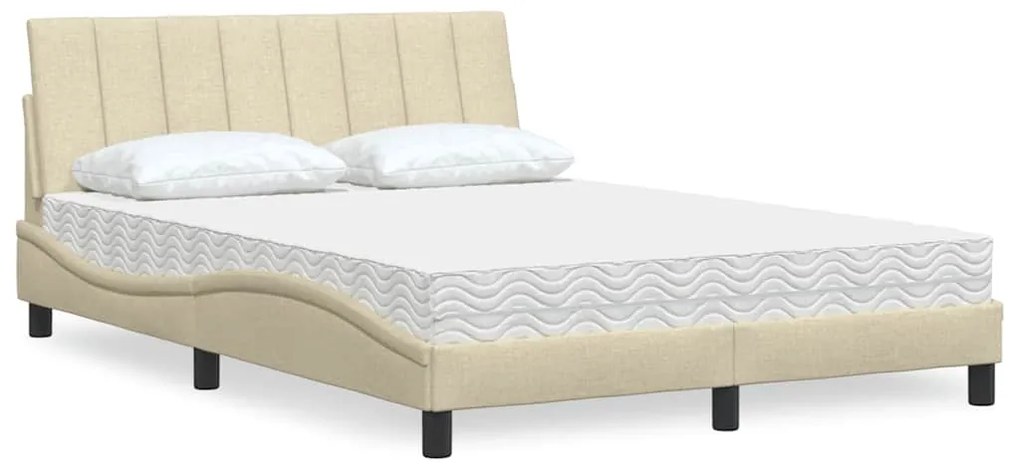 Postel s matrací Hanko krémová 140 x 190 cm textil 3310529