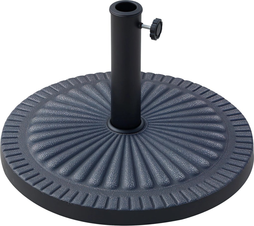 Základna pro slunečník Outsunny průměr 3,8-4,8 cm s květinovým motivem a knoflíkem, hmotnost 15 kg, zahradní pryskyřice 49x32 cm | Aosom