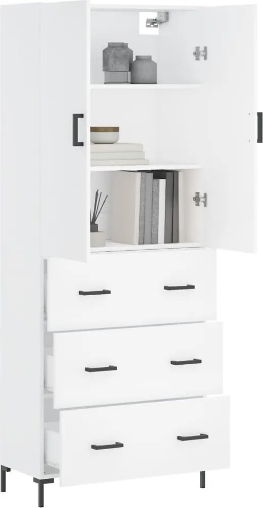 Skříň highboard bílá 69,5 x 34 x 180 cm kompozitní dřevo 3195843