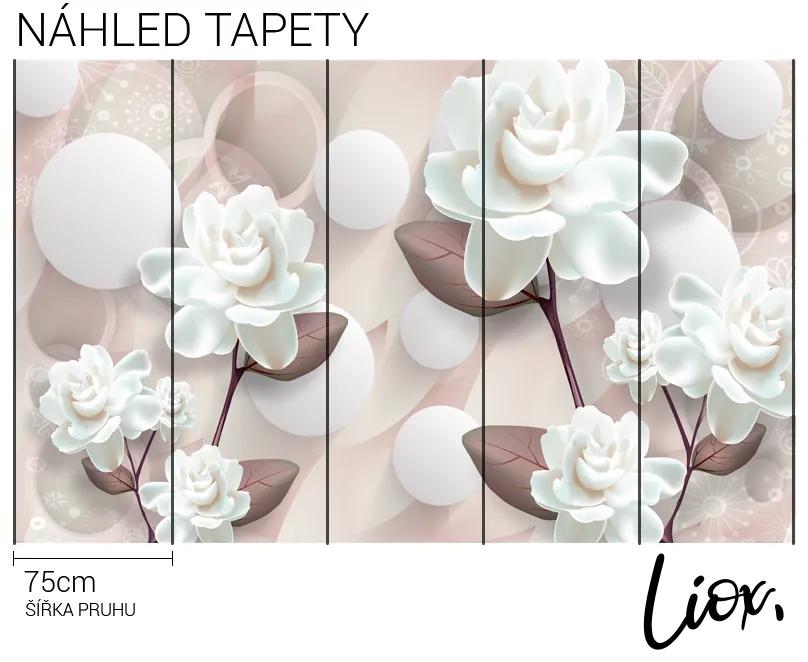 Liox Tapeta rozkvětlé bíle květy