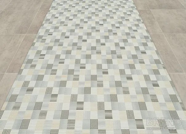 Breno Koupelnová pěnová předložka SOFTY-TEX 79839 geometrický vzor, šíře 65 cm, Vícebarevné