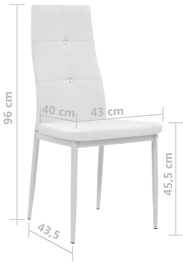 Jídelní židle 6 ks bílé umělá kůže - Default Title