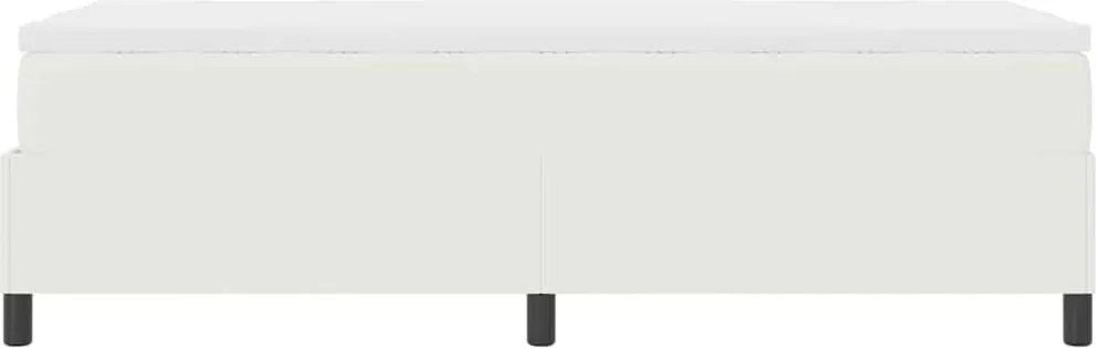 Postel s boxspringem Krémová a bílá 80 x 200 cm Žebrovaná látka 3337434