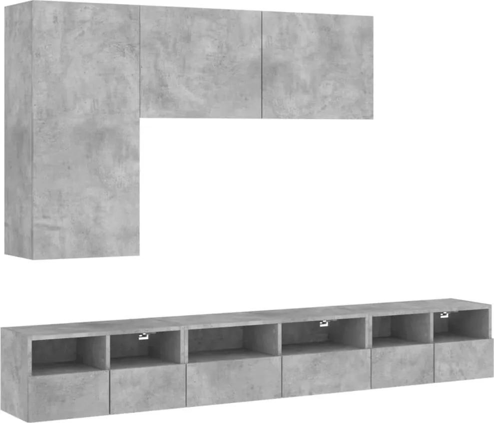 vidaXL 5dílná obývací stěna kompozitní dřevo [3216561] Barva: Bílá
