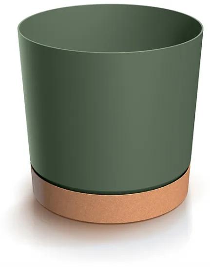 PROSPERPLAST Květináč - TUBO PM Průměr: 23,9 cm, Barva: tmavě zelená
