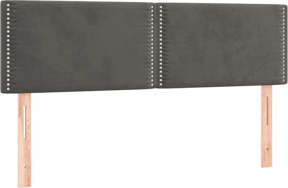 Box spring postel s matrací tmavě šedá 140x200 cm samet 3141246