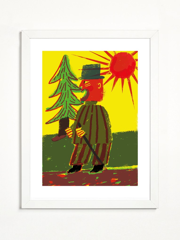 Přemysl Černý | Na procházce Rám: Bílý, Velikost: 30 x 20 cm