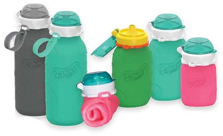 Squeasy Gear Silikonová láhev 480 ml Šedá