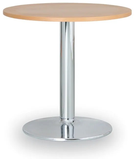 Konferenční stolek ZEUS II, průměr 60 cm, chromovaná podnož, buk