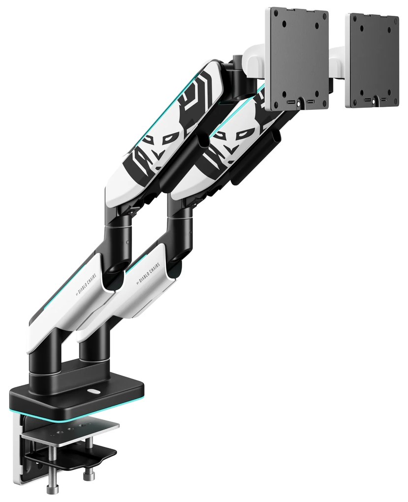 Dvojité rameno na monitory 49″, bílo-černé X-Arm Dual RGB