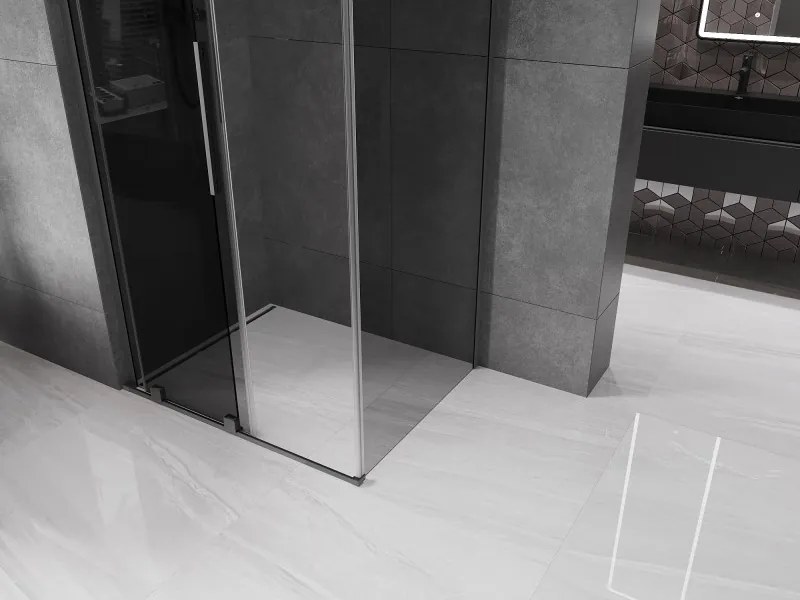 Mexen Velar L, sprchový kout s posuvnými dveřmi 110 x 70 cm, 8mm šedé sklo, broušený grafit, 871-110-070-43-95