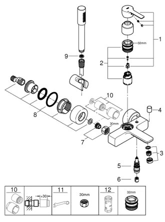 GROHE 33850001 - Vanová baterie LINEARE DN 15 lesklý chrom