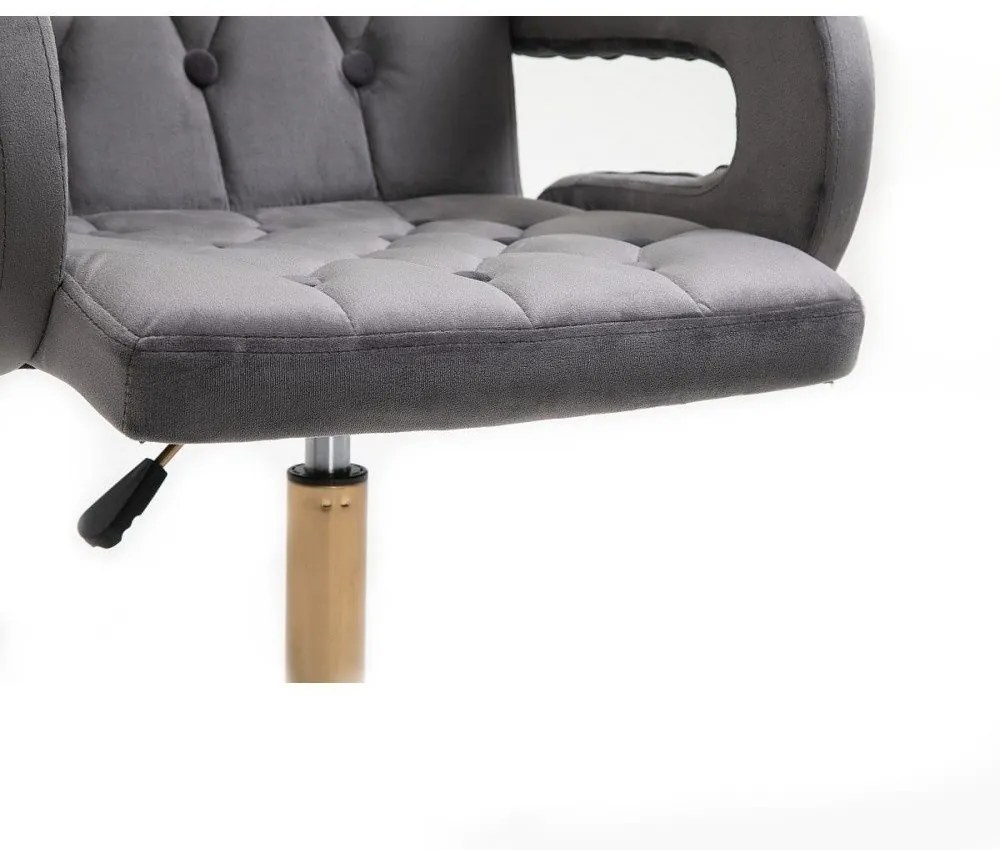 LuxuryForm DESIGN Otočná židle BOSTON VELUR na stříbrné podstavě s kolečky - šedá