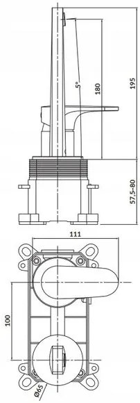 Cersanit Inverto - podomítková umyvadlová baterie, zlatá, S951-299