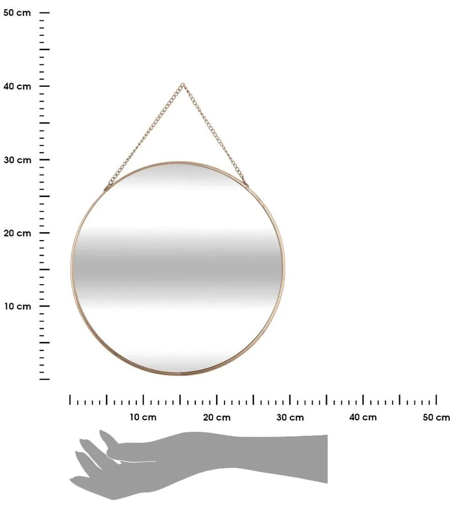 Závěsné zrcadlo Circle, zlaté, sada 3ks