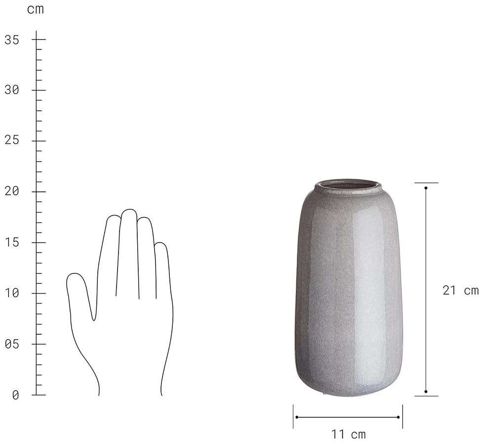 LOU Váza 20 cm - šedá