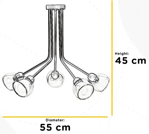 ONLI - Přisazený lustr DENVER 5xE14/6W/230V