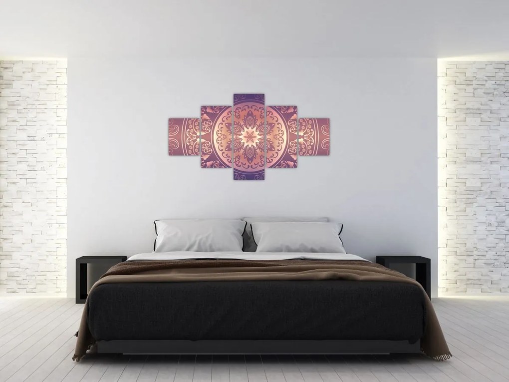 Obraz - Mandala na fialovém gradientu (125x70 cm)