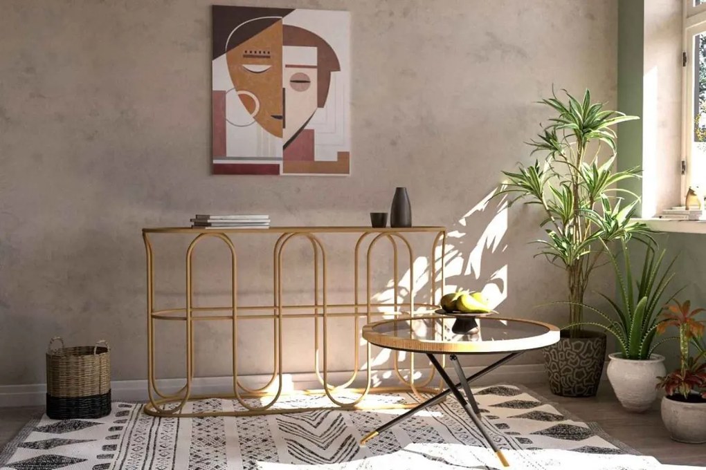 Designový konferenční stolek Vasundhara 80 cm vícebarevný