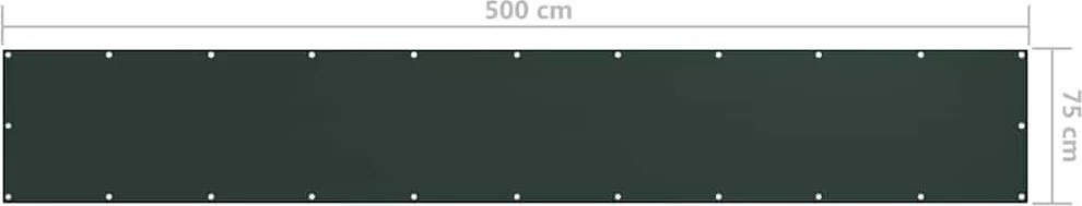 Balkónová zástěna tmavě zelená 75 x 500 cm oxfordská látka 134998
