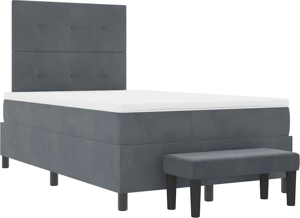 Postel s boxspringem s čelo Tmavě šedá 200 x 120 cm samet 3344505