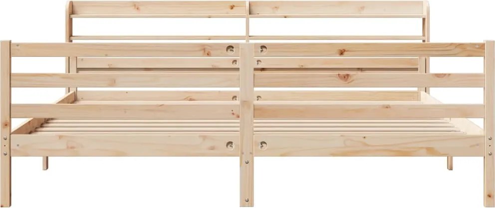 Rám postele s čelem 200 x 200 cm masivní borové dřevo 3306692