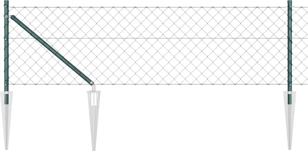 Řetězová plotová konstrukce s hroty 10 x 0,8 m Zelená Síťovina 3351156