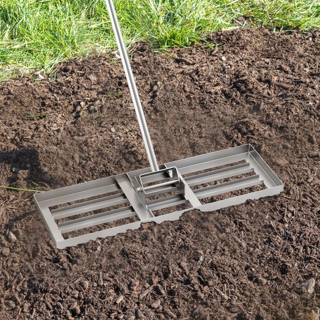 Costway Shrnovač trávníku s ergonomickou rukojetí na zem – 75 × 25 cm, zelený