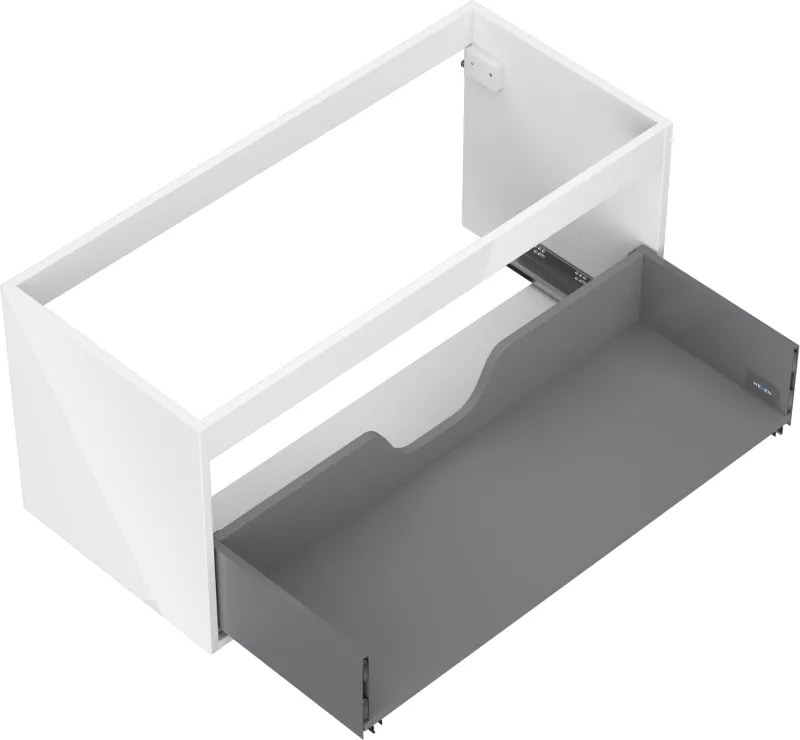 Mexen Box-A, závěsná skříňka 100 cm, 1 zásuvka, bílá lesklá, 91AX0-1000-470-1-00