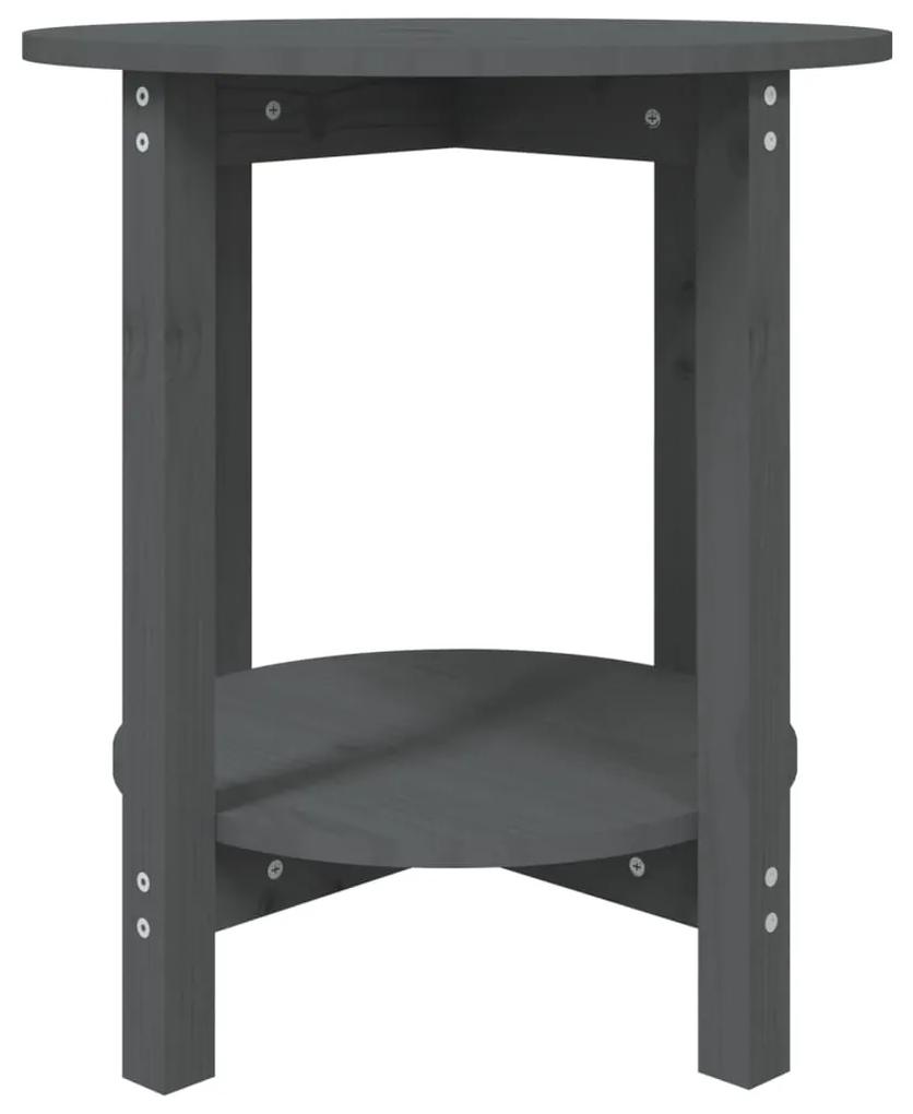 Konferenční stolek šedý Ø 55 x 60 cm masivní borové dřevo - Default Title