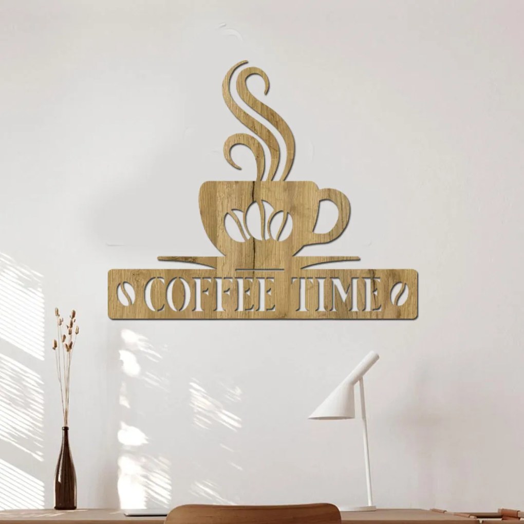 dřevo života Dřevěná dekorace COFFEE Zvolte rozměr (cm): 80x68, Zvolte barvu dekoru: Černá