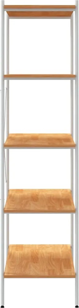 Policový regál s 5 policemi bílý a dub 80 x 40 x 163 cm 336350