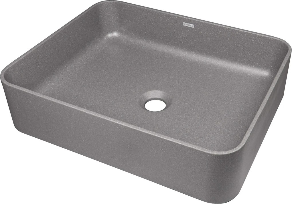 Deante Temisto, granitové umývadlo na dosku 500x400x120mm, antracitová metalíza, DEA-CQT_TU5S