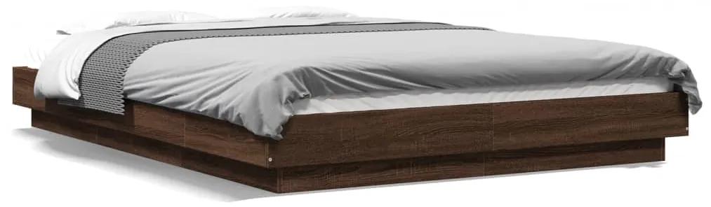Rám postele hnědý dub 135 x 190 cm kompozitní dřevo,  3281230