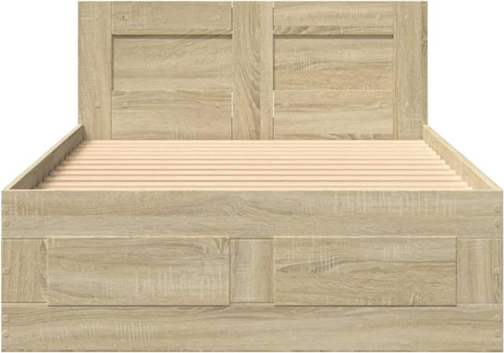 Rám postele s čelem dub sonoma 100 x 200 cm kompozitní dřevo 3295578